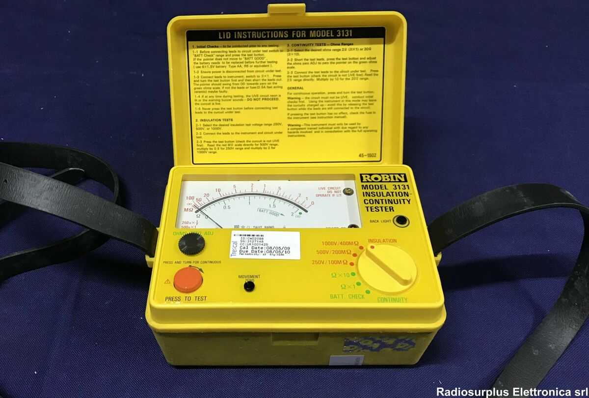 Strumenti :: Insulation-Continuity Tester ROBIN mod. 3131 Misure di ...