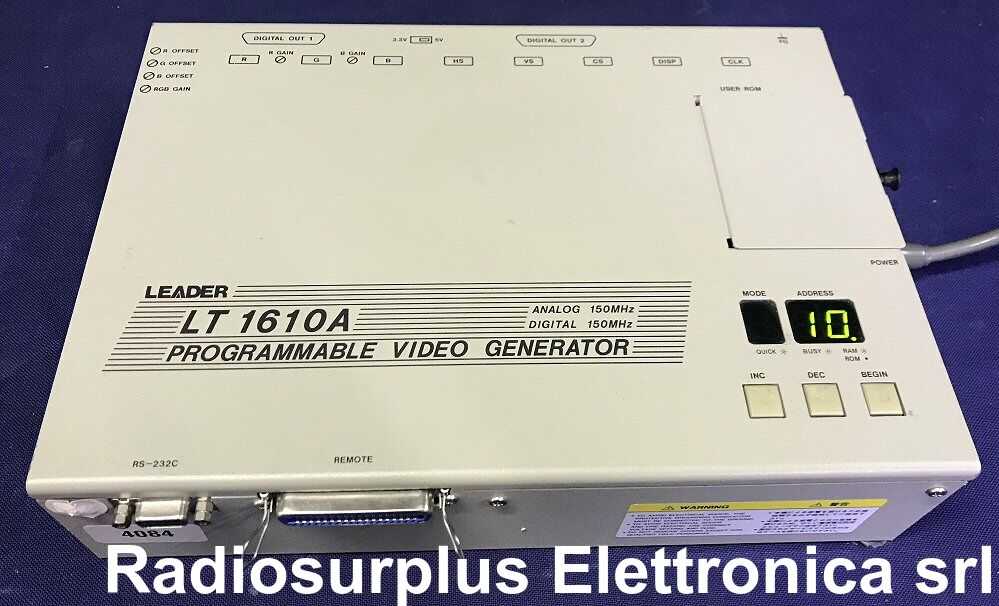 Programmable Video Generator LEADER LT 1610A