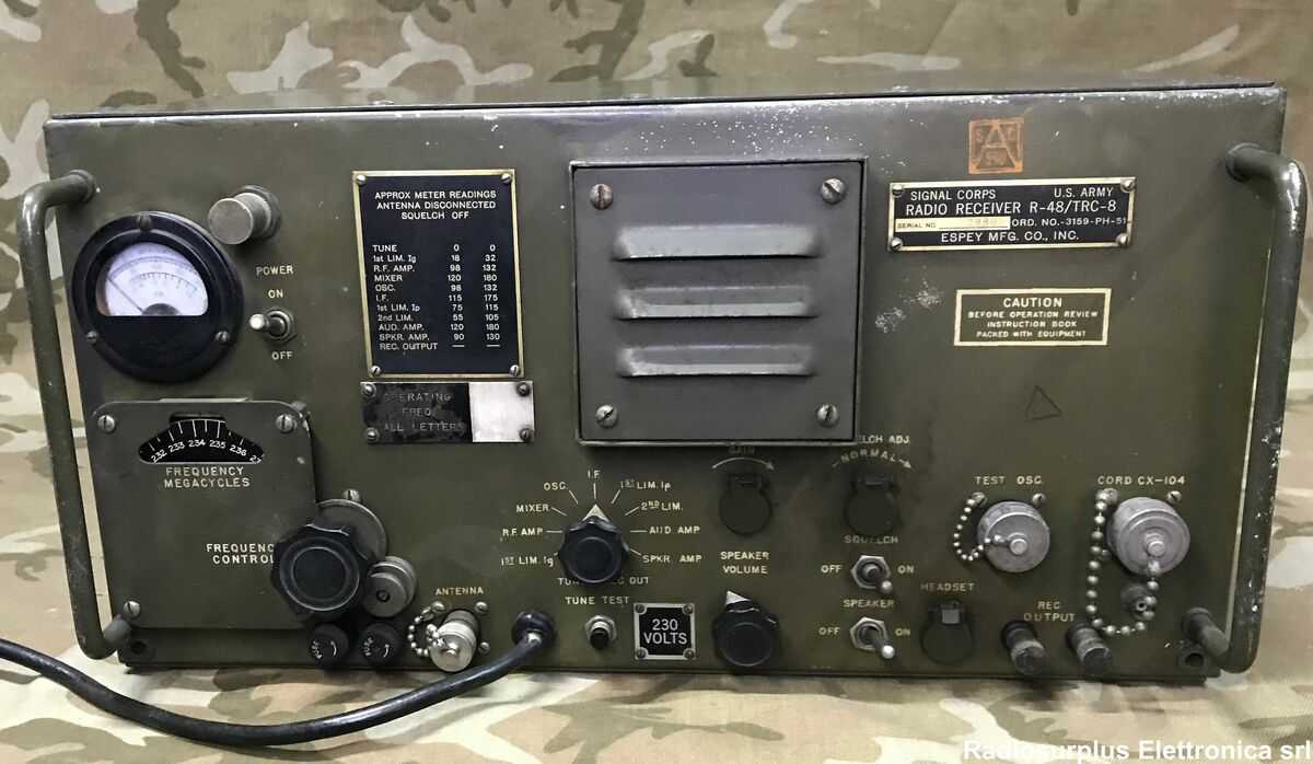 Radio Receiver U-S-ARMY R-48A/TRC-8 Ricevitore aeronautico a copertura ...